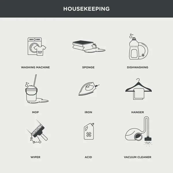 Housekeeping, household icons set Stock Vector Image by ©feabornset ...