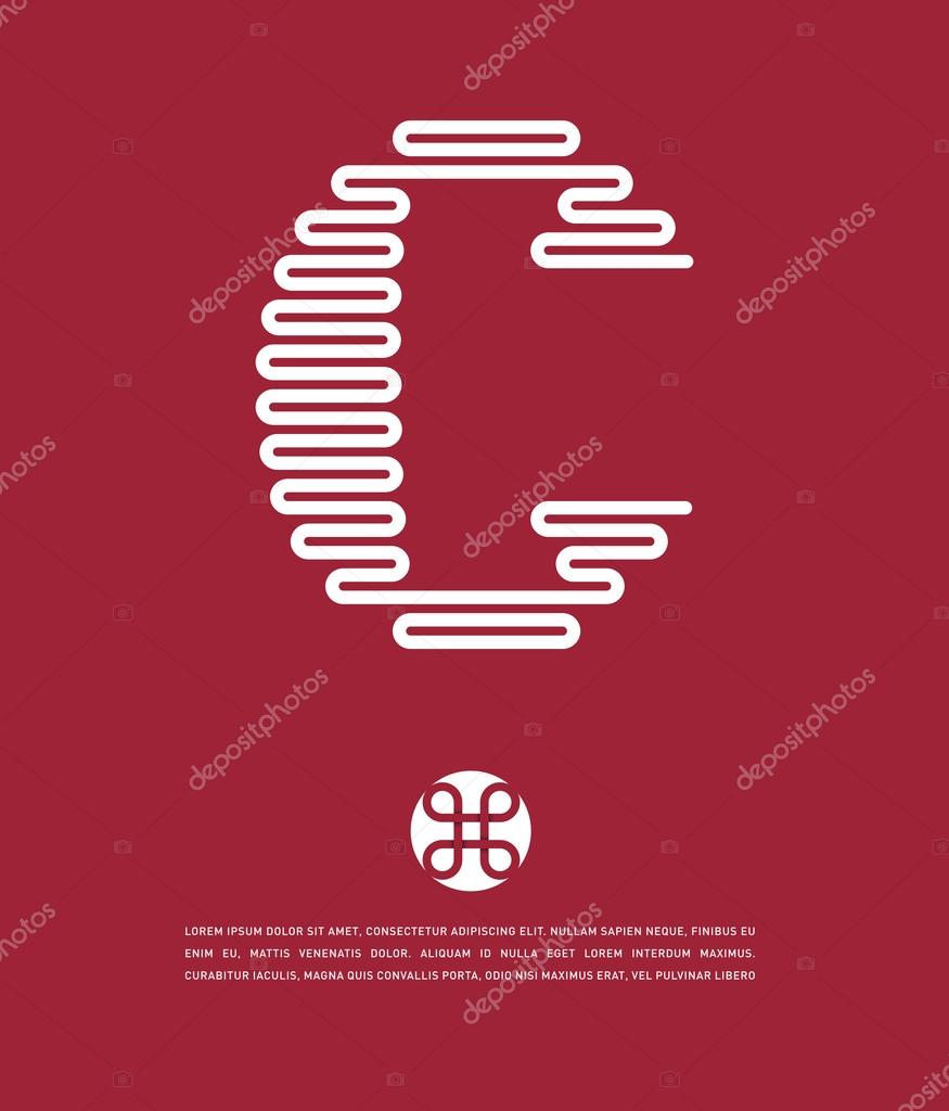 Striped alphabet letter C Stock Vector by ©feabornset 79371868