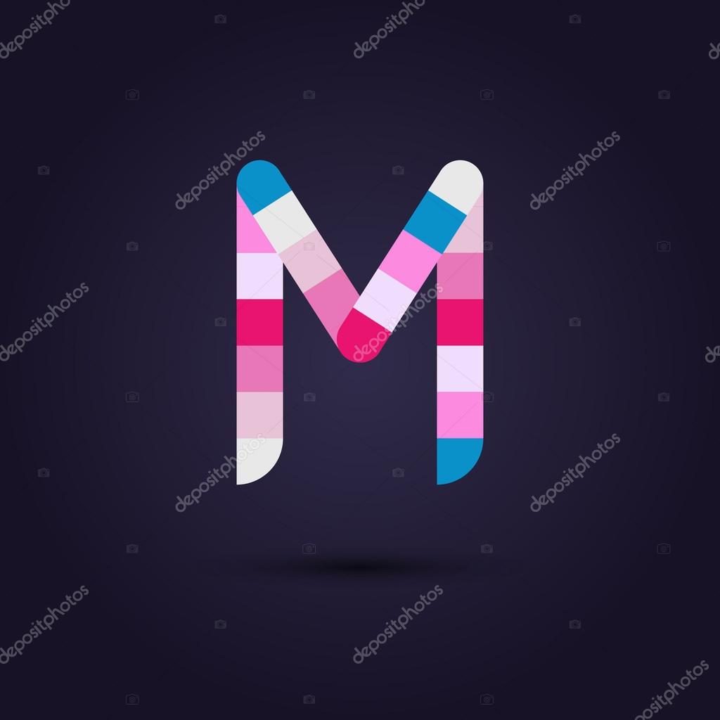 Colorful pixel alphabet letter M — Stock Vector © feabornset #80110704