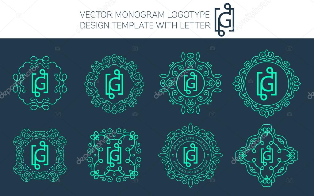 Vector monogram logo set Stock Vector by ©MIKHAIL_GRACHIKOV 103319370