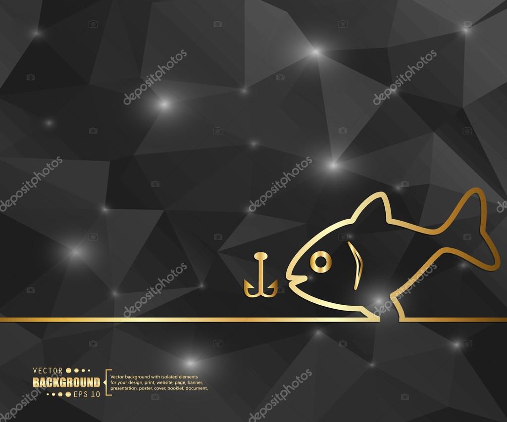 Creative vector fishing. Art illustration template background. For ...