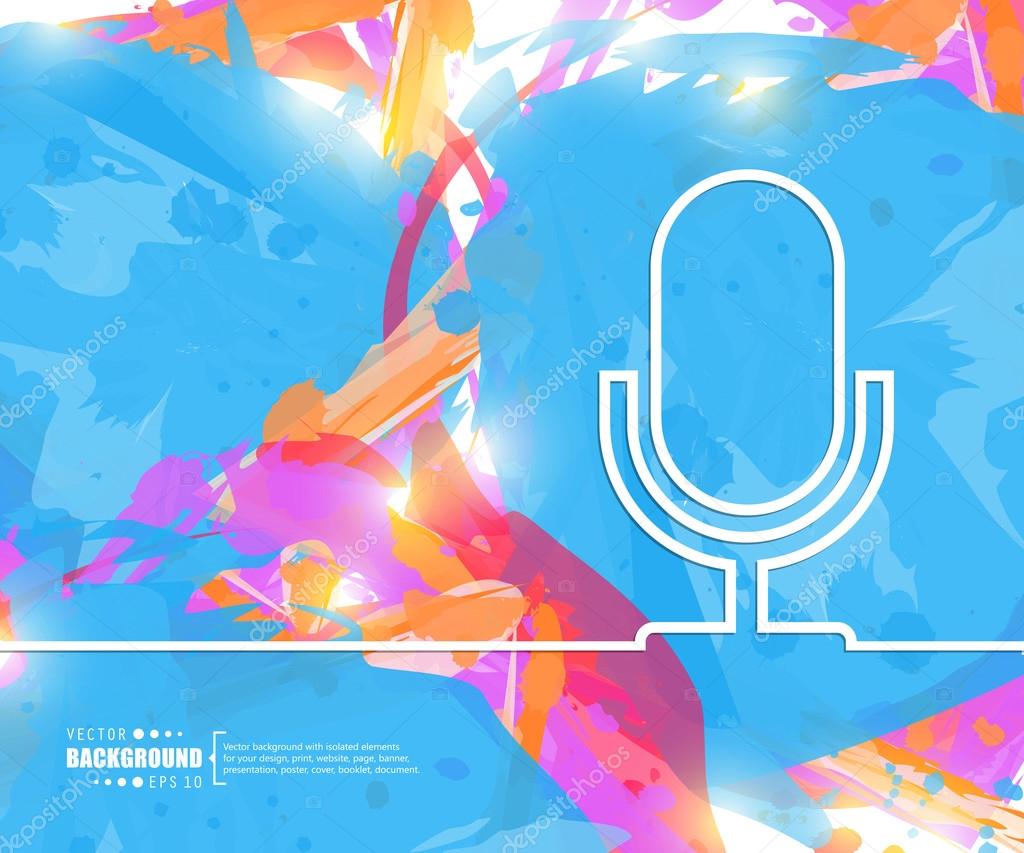 Microphone vecteur créatif. Illustration d'art modèle fond. Pour la ...