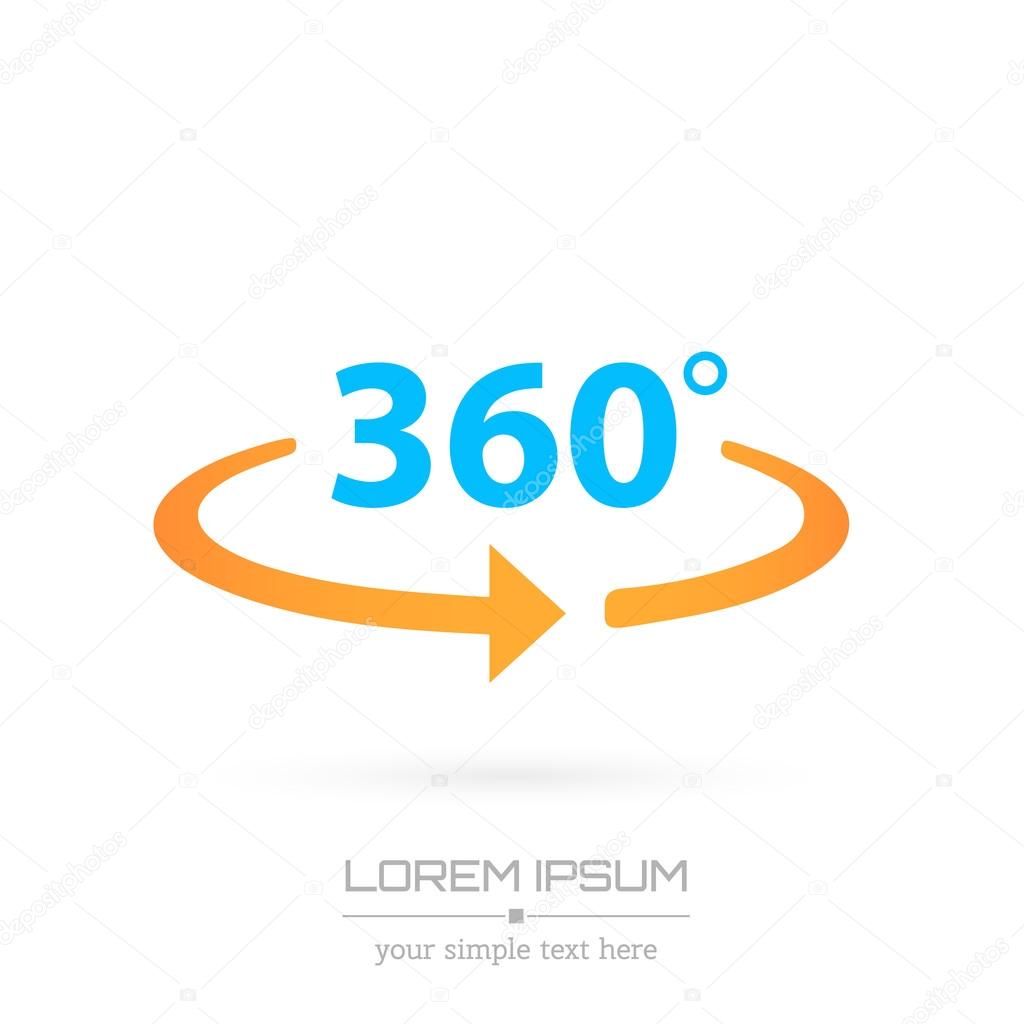 Abstract Creative concept vector image logo of 360 degrees for web and ...