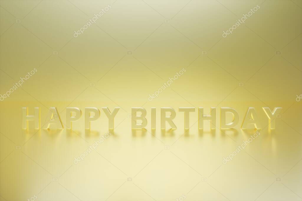 Feliz cumpleaños de oro efecto texto. representación de ilustración 3d ...