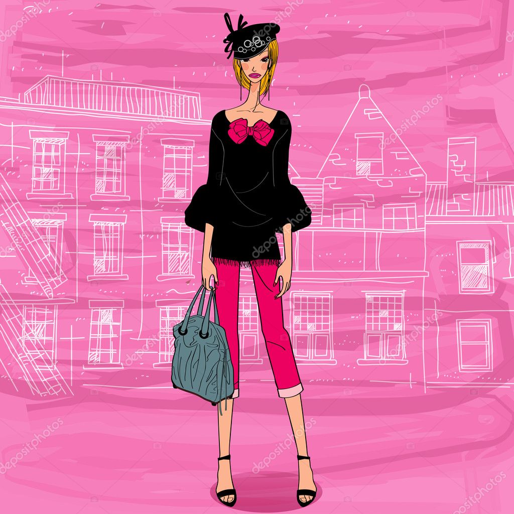 Chic fashion model Stock Vector by ©seesawname 107332776