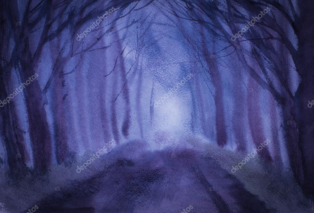 Twilight trees and road Stock Illustration by ©nikolai2 #97842978