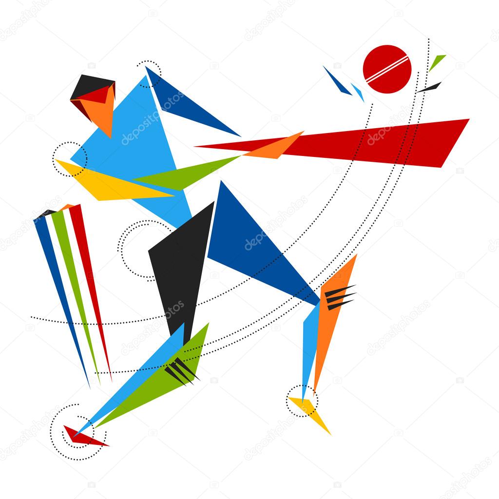 Cricket Batsman Vector Abstract Art — Stock Vector © ManfromEast #63577059