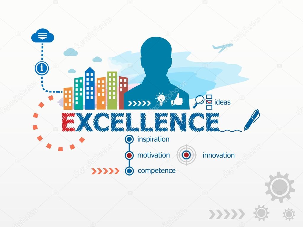Concepto de excelencia y hombre de negocios . Vector de stock ...