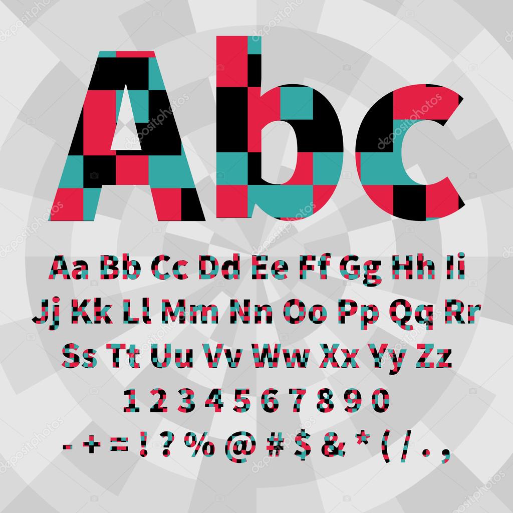 Conjunto de alfabeto vetorial geométrico e números. Geometria do ...