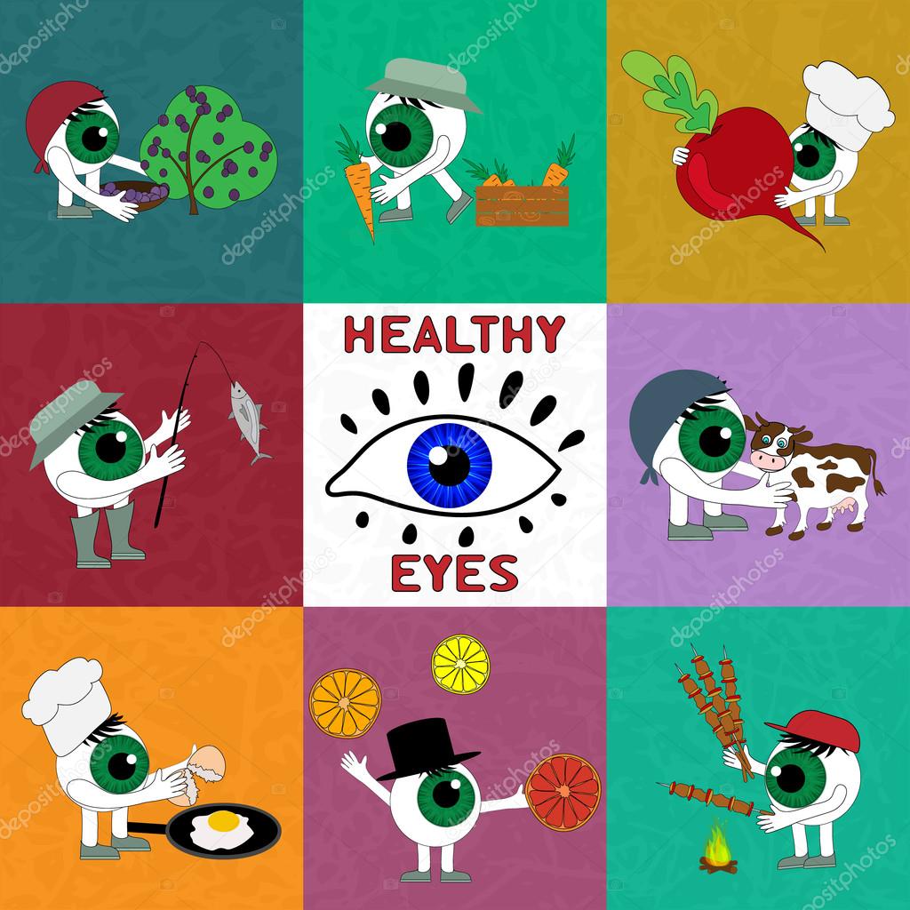 The products are useful for eye health. Stock Vector Image by ...
