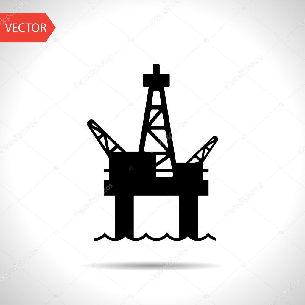 Icono De Plataforma Petrolera Plataforma Petrolera Botón Del Icono
