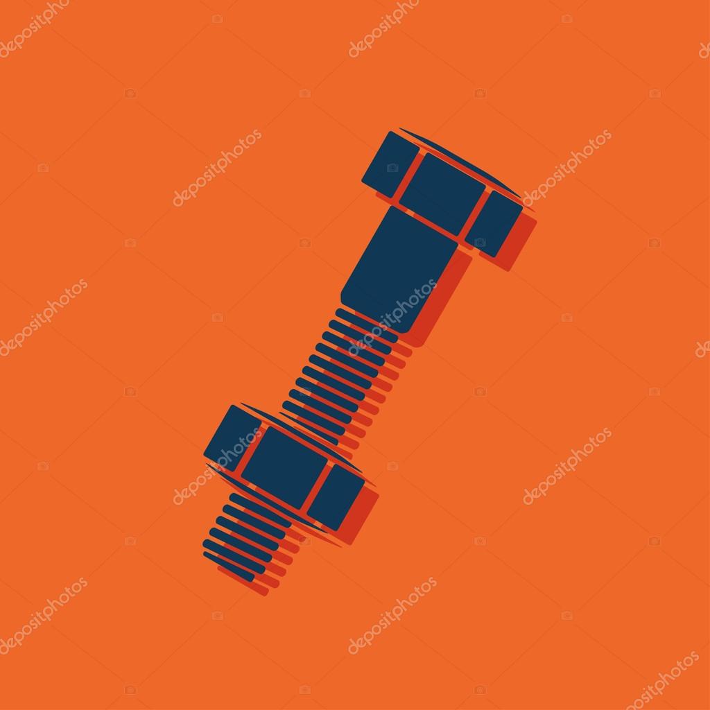 Icono de perno y tuerca, ilustración vectorial 2023