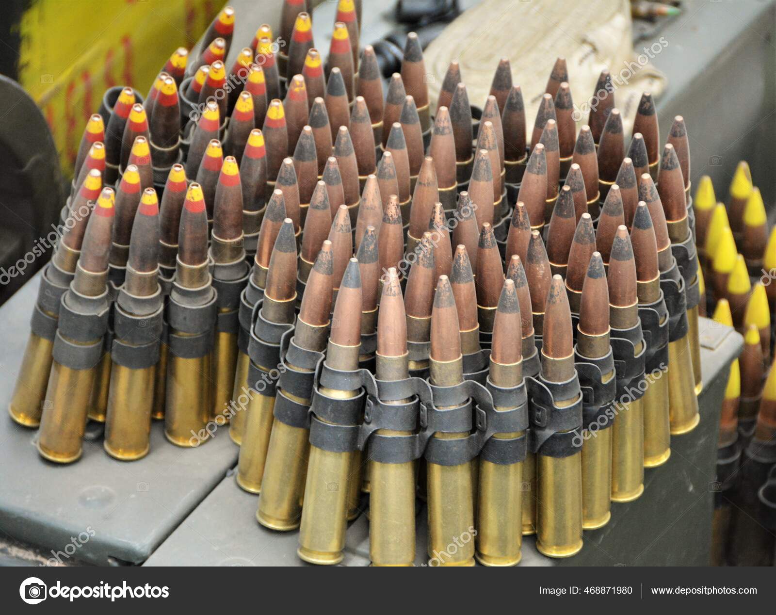 Belt Fed Bullets Various Types Weapons Machine Guns — Stock Photo ...