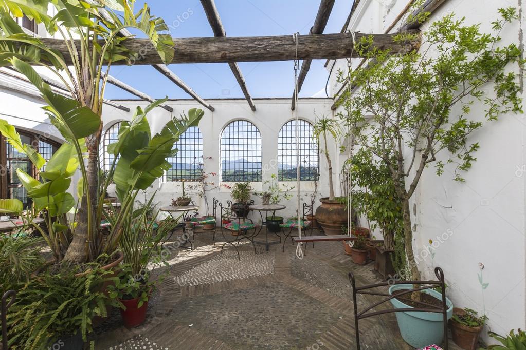 Cozy courtyard with plants — Stock Photo © max8xam #71637957