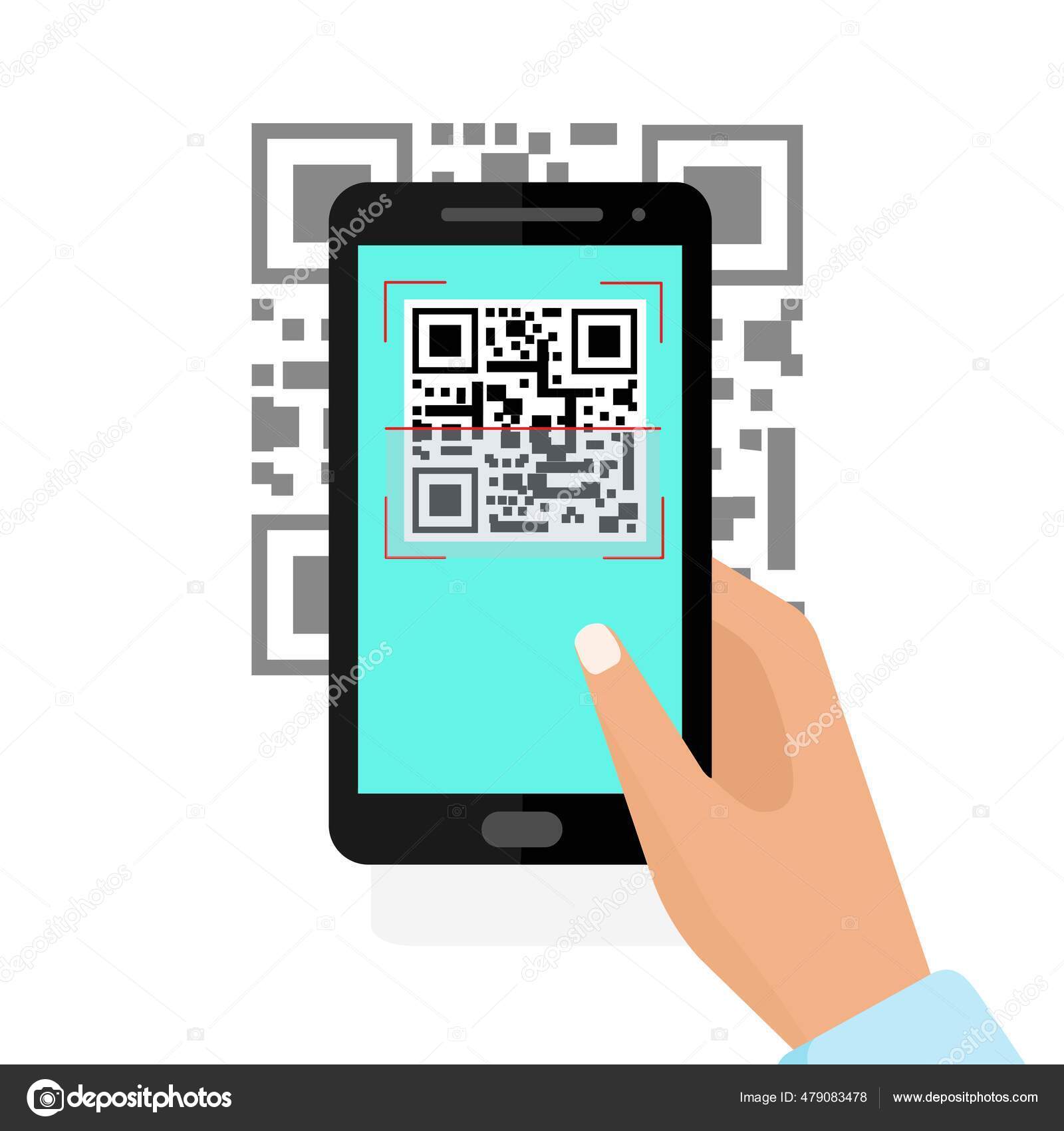 Scan QR code to phone. Flat vector infographics. Stock Vector by ...
