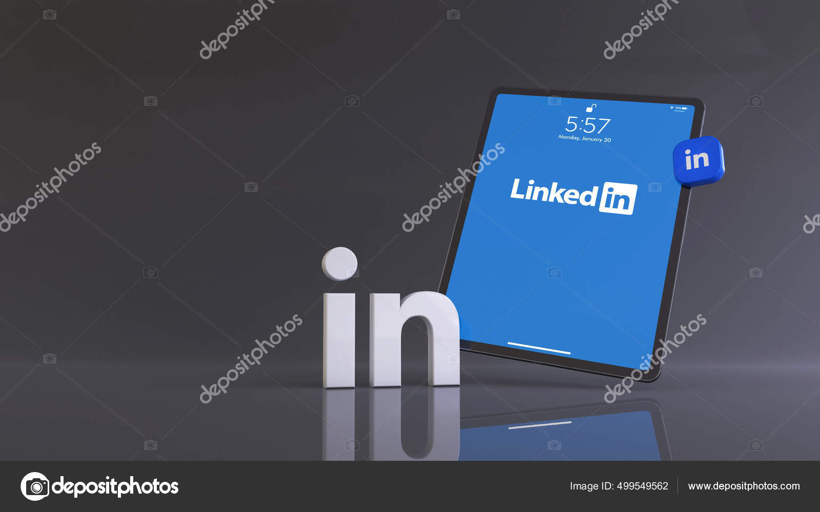 Rendering Linkedin Logo Front Tablet Displaying Linkedin App Logo — Stock Editorial Photo ...