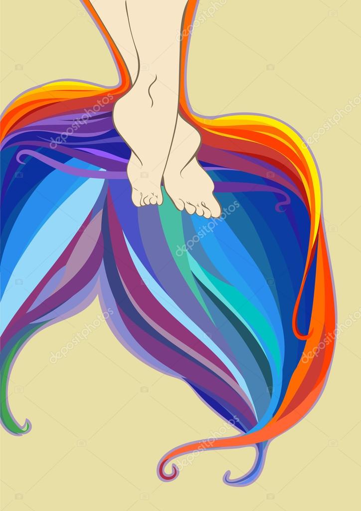 Mermaid Tail Or Feet — Stock Vector © Nonnett 95973336