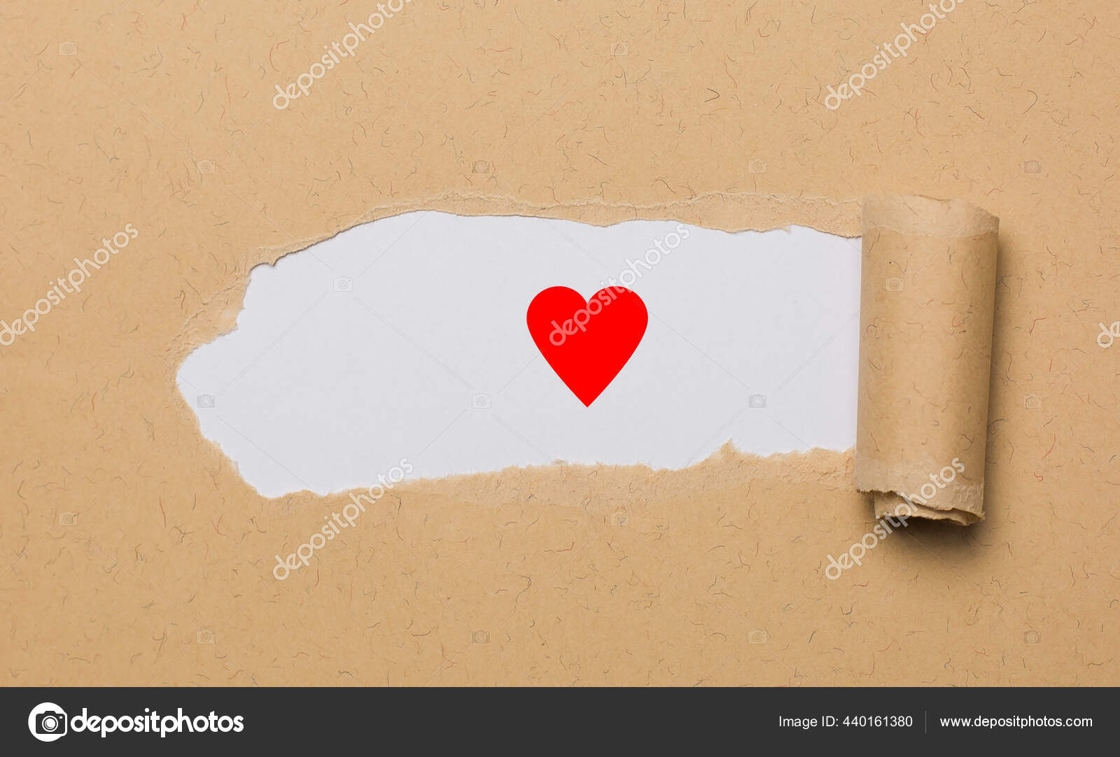 Heart Torn Paper Background Love Valentine Concept — Stock Photo ...