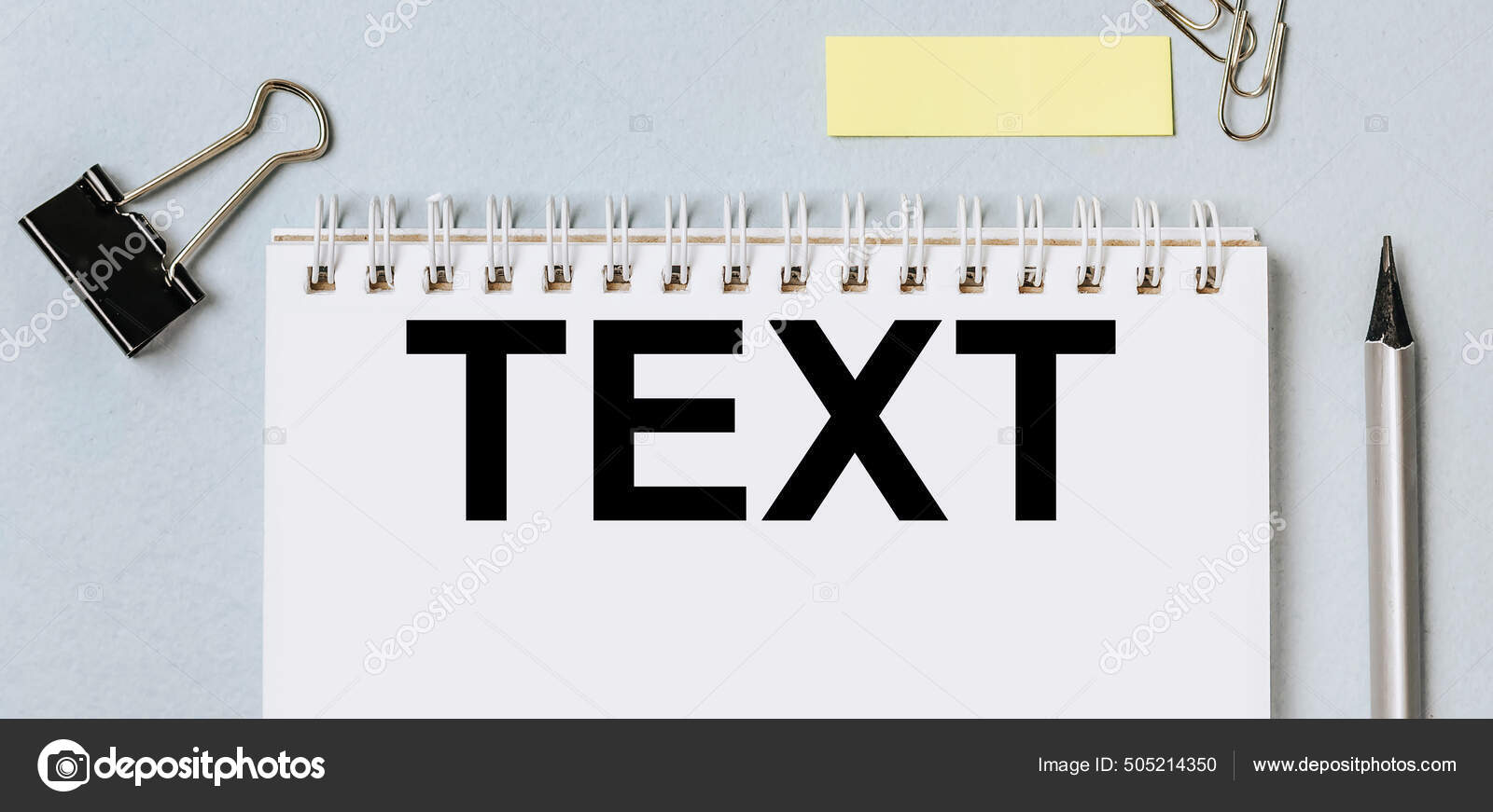 Text Flat Layout Office Workplace Stationery Blank Stickers Place Text ...