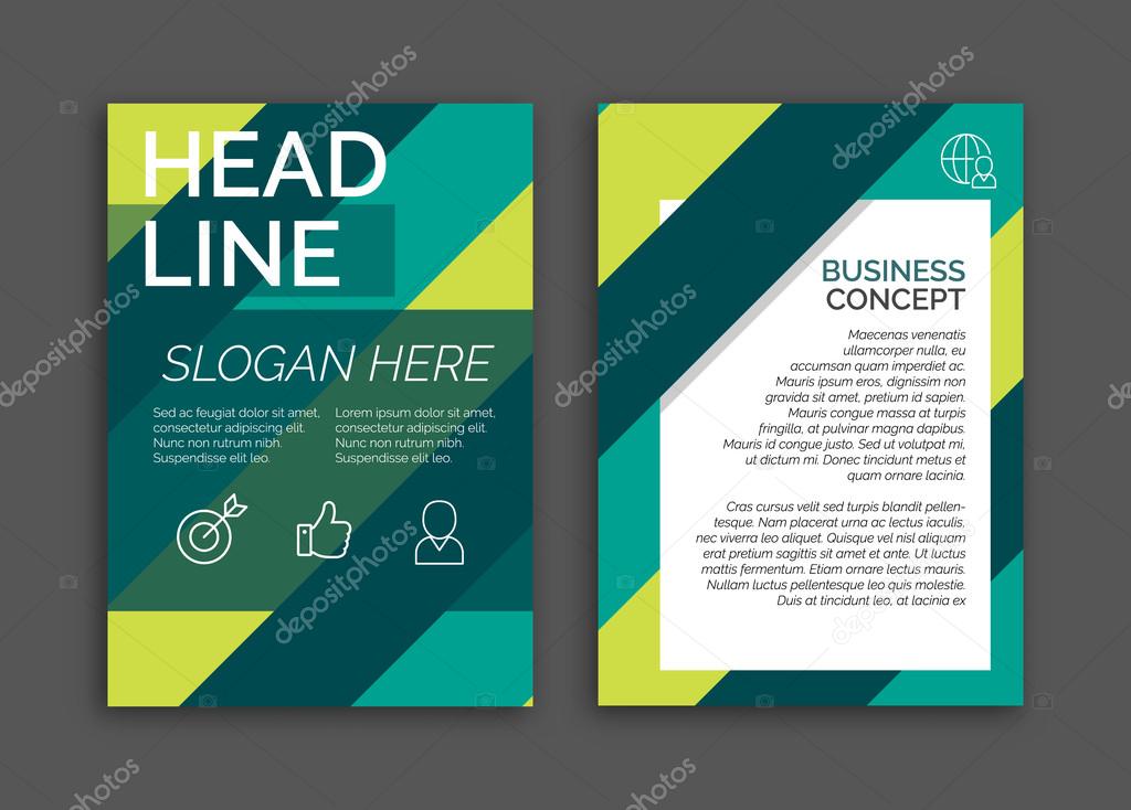 Abstract Green Color Business brochure flyer design layout template in ...
