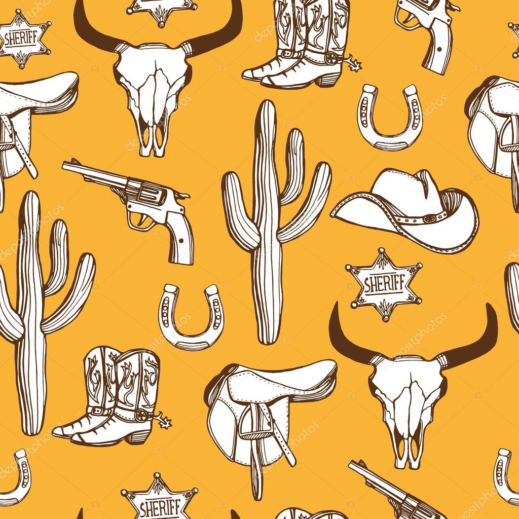 Wild West western pattern — Stock Vector © a_bachelorette #68944589