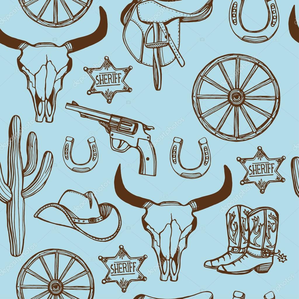 Wild West western pattern Stock Vector by ©a_bachelorette 68944809