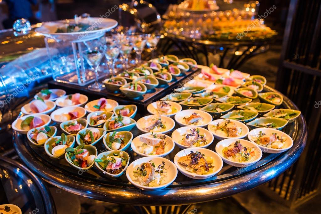 Cocktail party with variety of desserts and food decorated in sp ⬇ ...