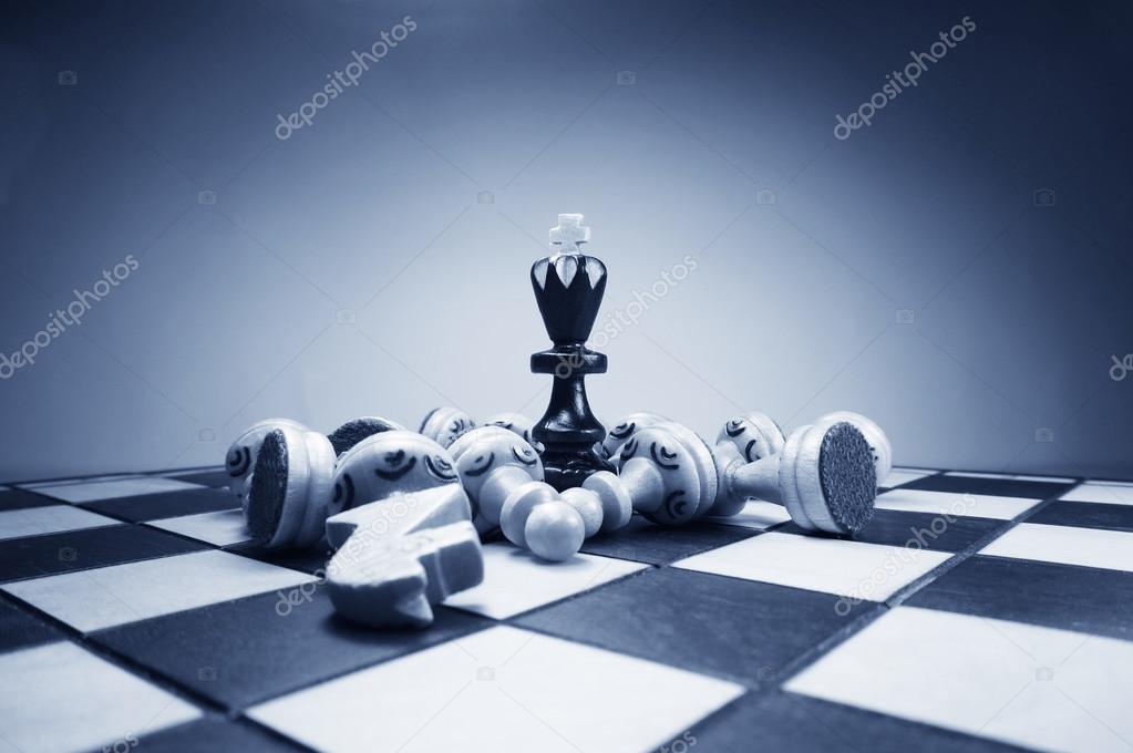 Chess king and fallen figures ⬇ Stock Photo, Image by © feanaro #69477939