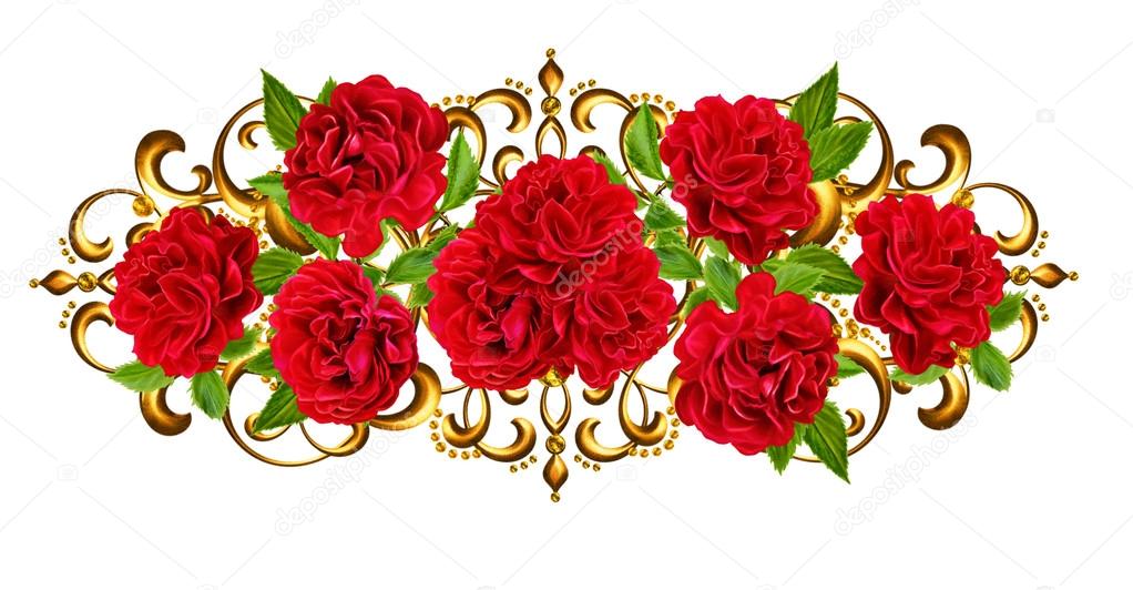 Red And White Roses Frame