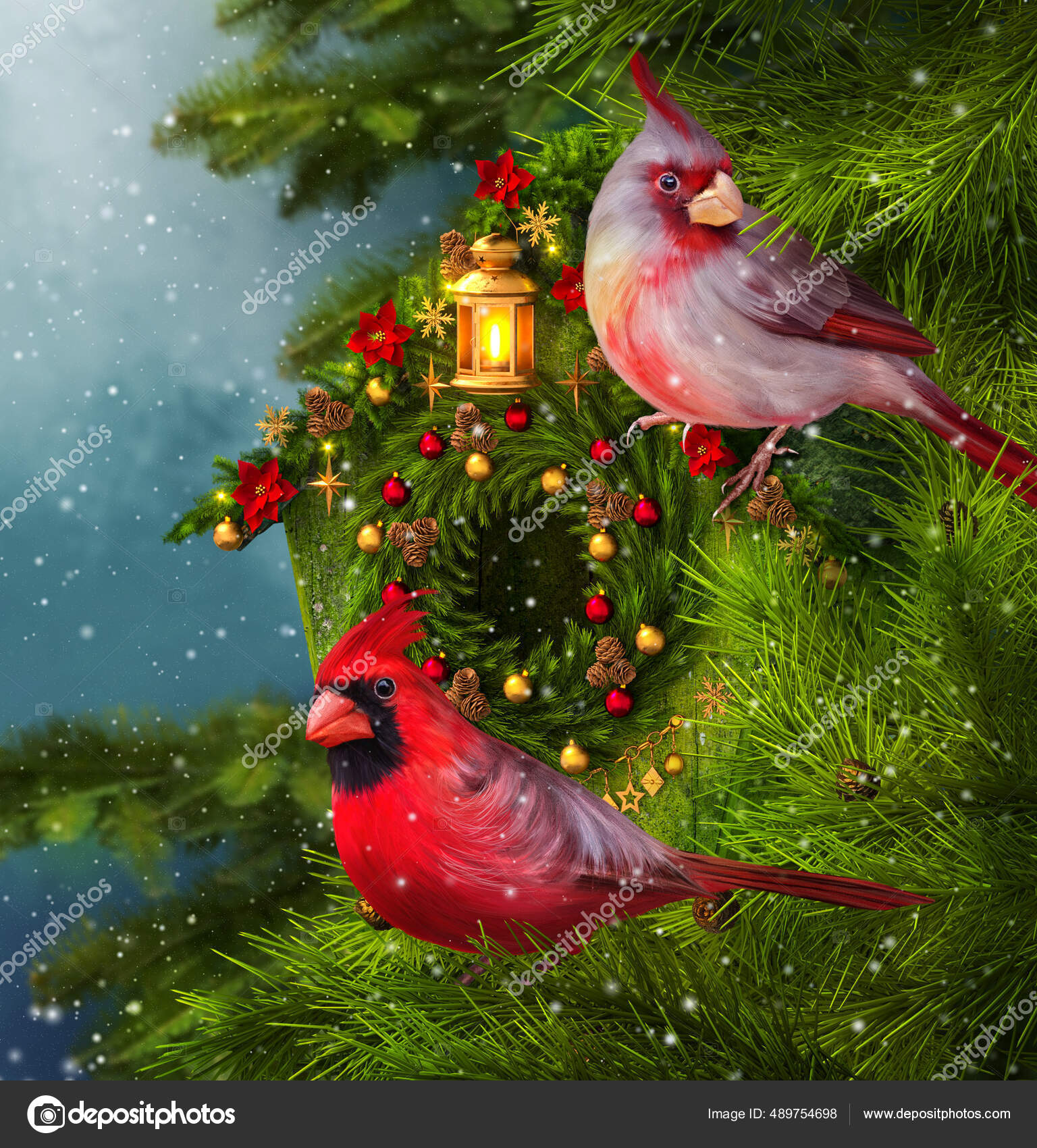 Cardinal Christmas Tree