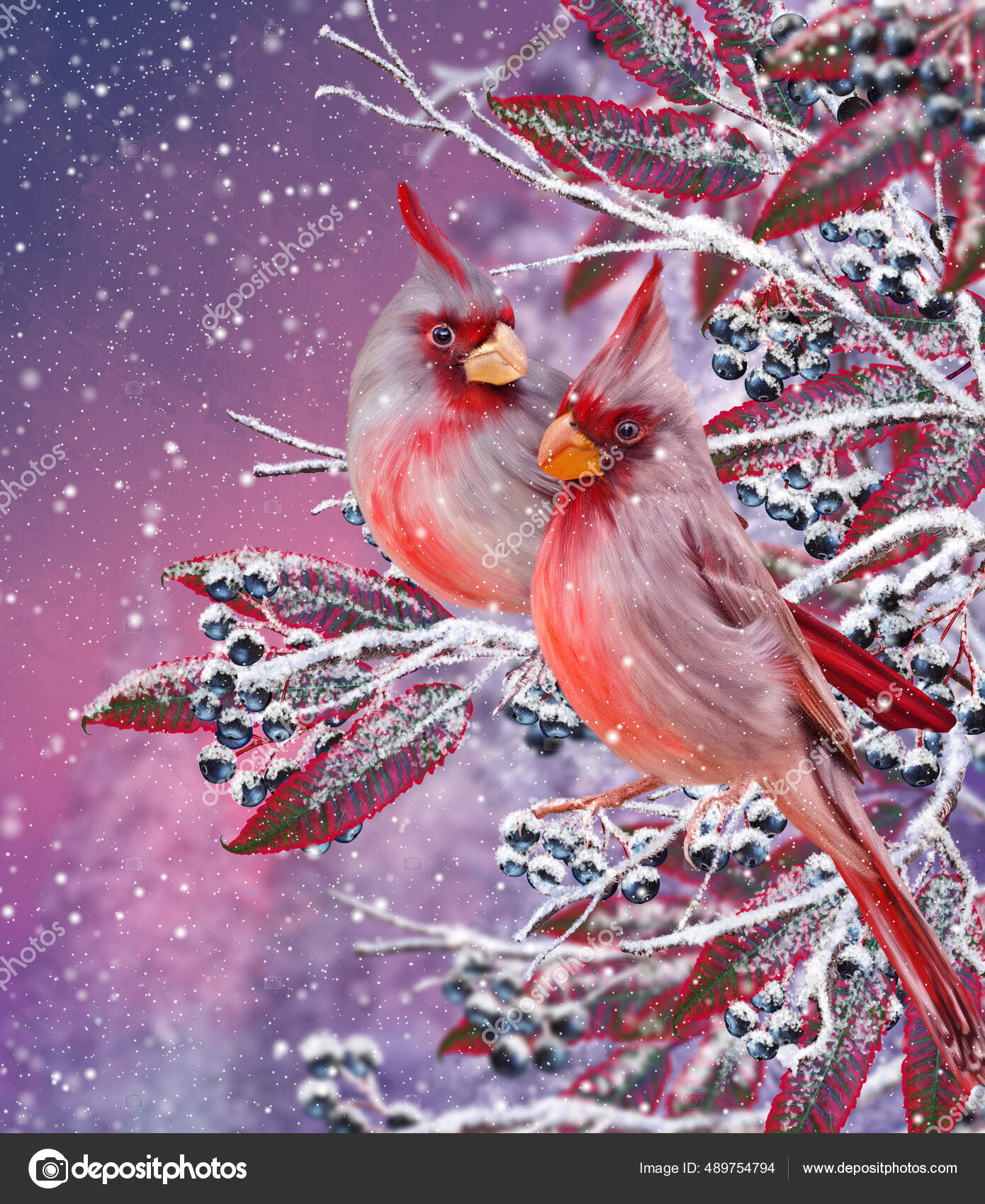 Cardinal In Snow Wallpaper