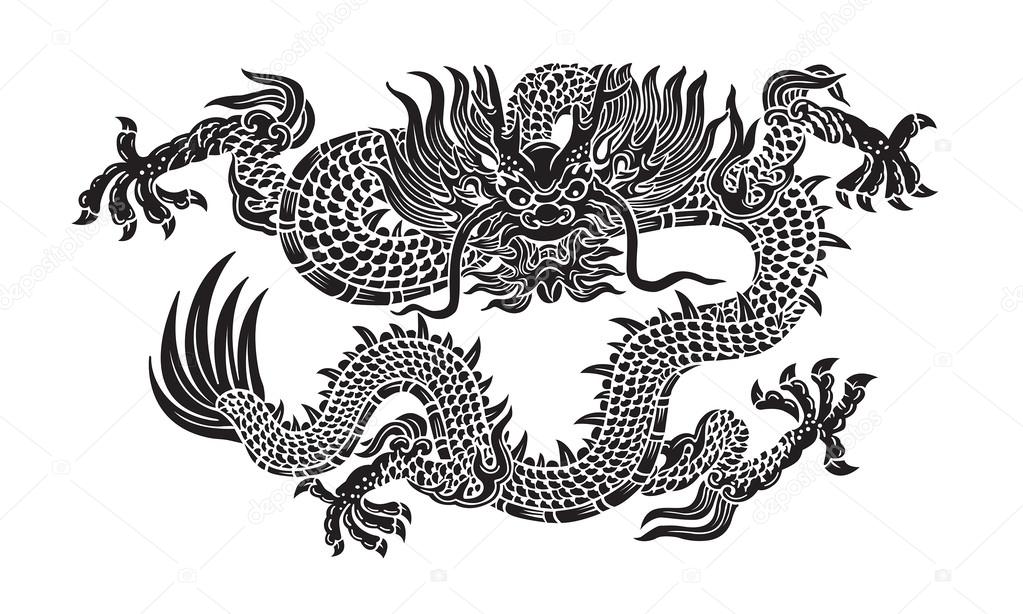 Black dragon vector — Stock Vector © icedea #63808217