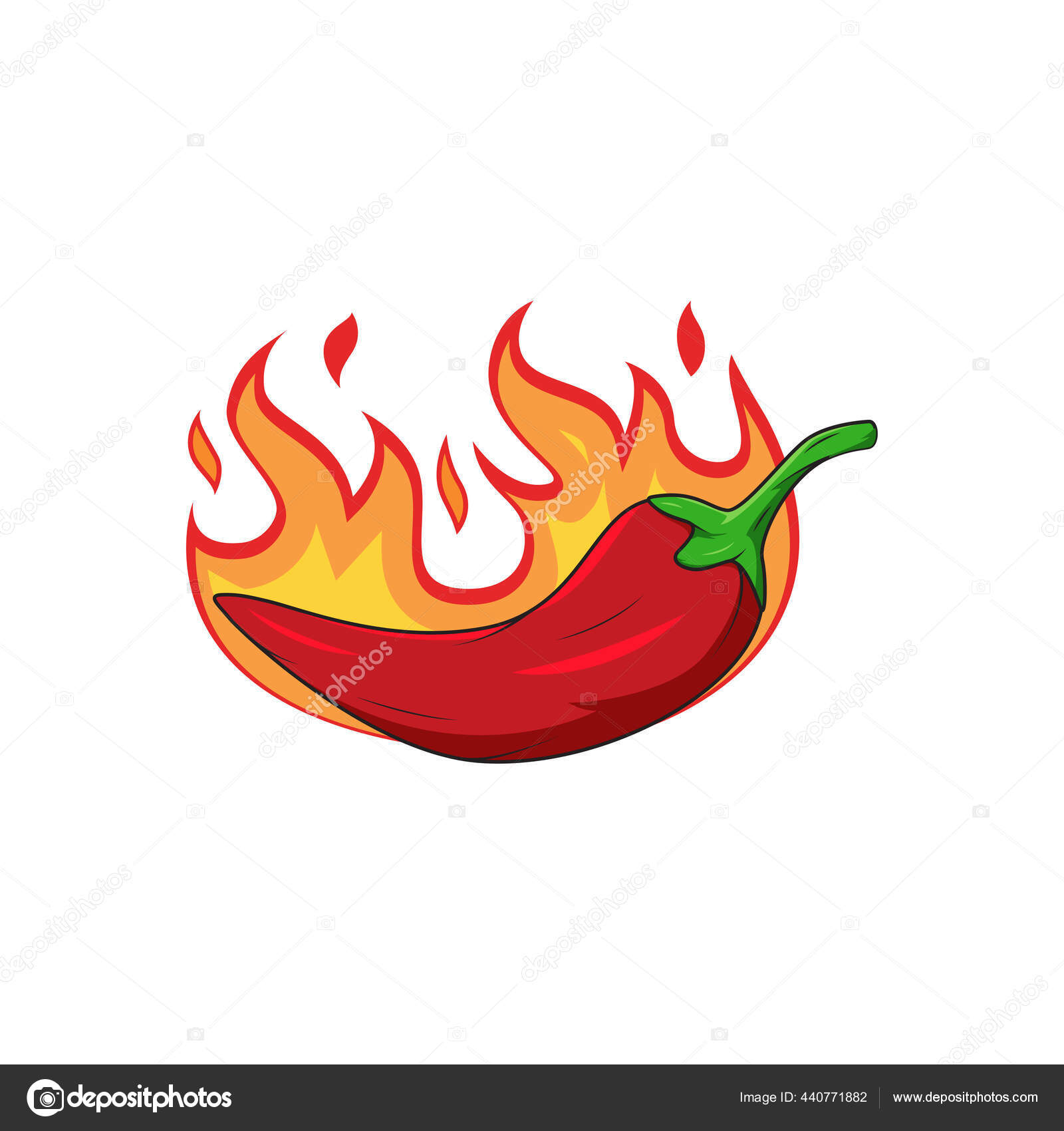Hot Chilli Vector Isolated White Background Stock Vector Image by ...