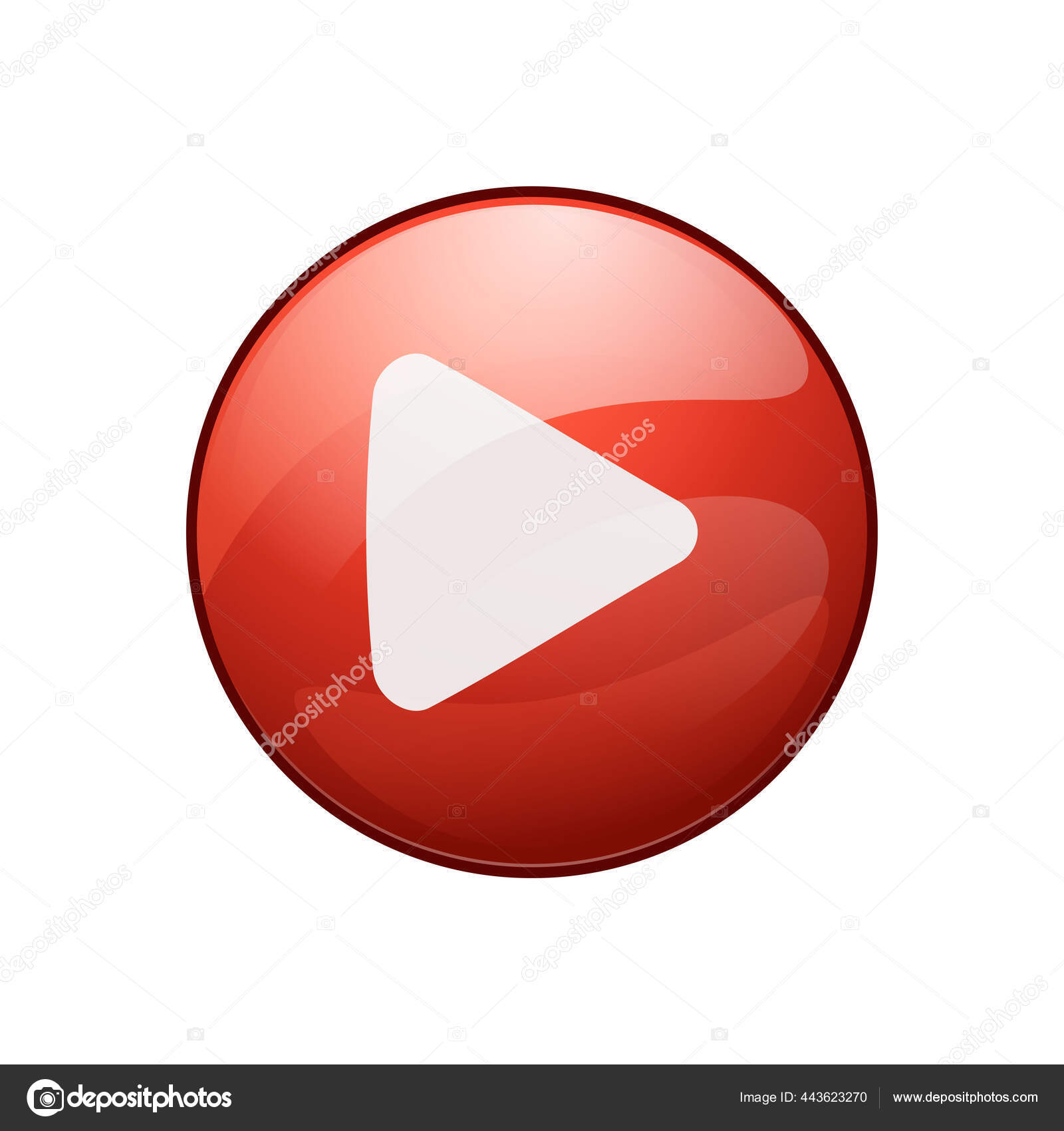 Play Button Isolated White Background Stock Vector by ©Mamanz01 443623270