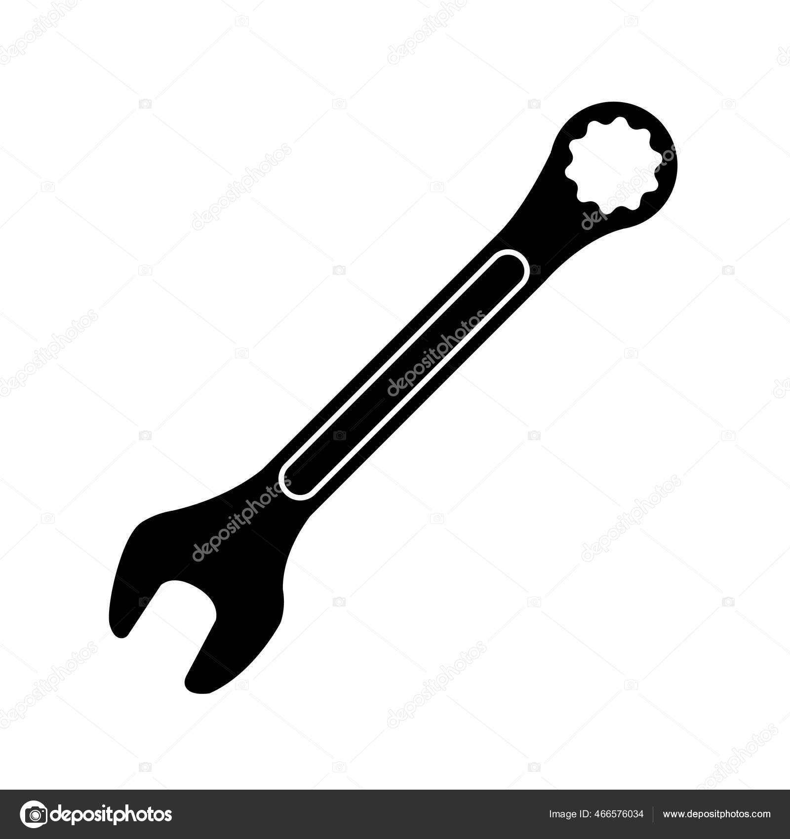 Vector Chave Ícone Chave Inglesa Silhueta Chave Isolado Fundo Branco ...