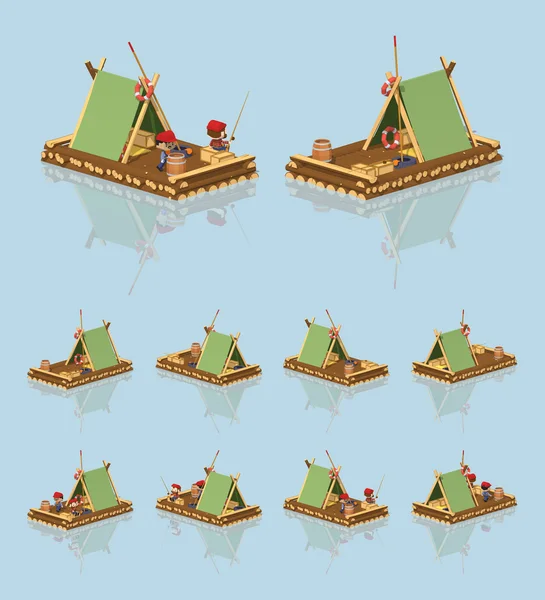 Wooden raft Vector Art Stock Images | Depositphotos