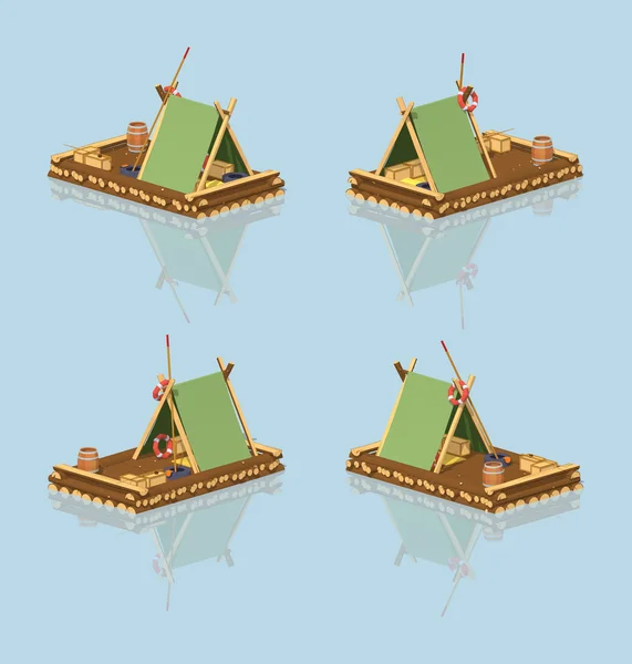 Wooden raft Vector Art Stock Images | Depositphotos