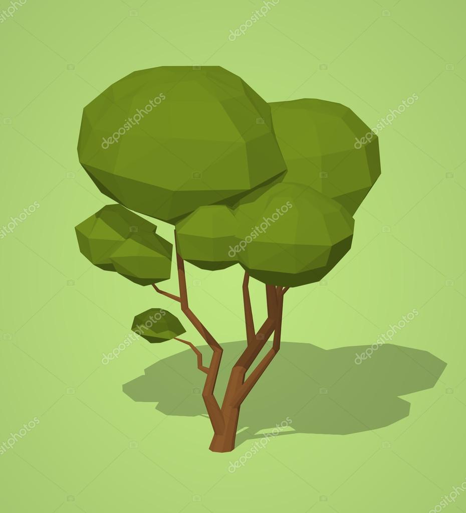Low poly green tree Stock Vector by ©Andrew_Rybalko 106734080
