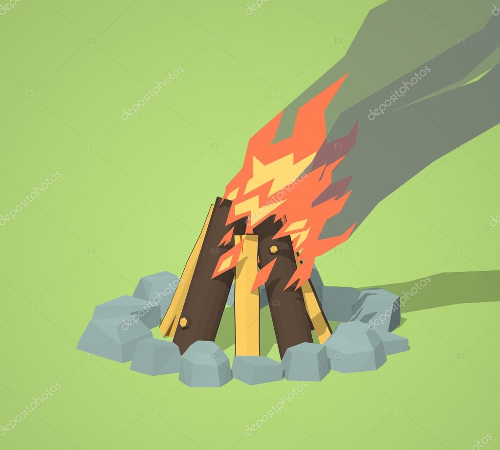 Low poly campfire Stock Vector Image by ©Andrew_Rybalko #109870518