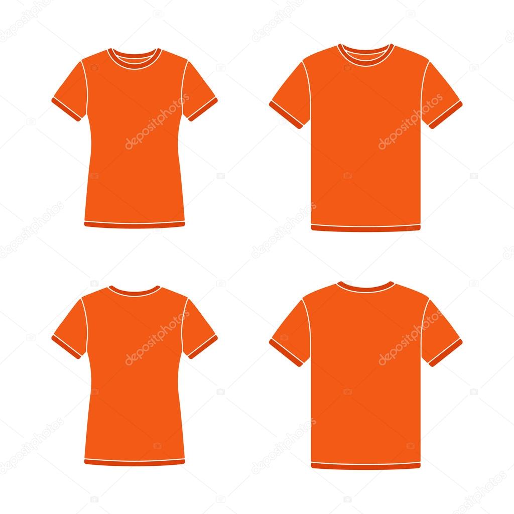 Orange short sleeve t-shirts templates Stock Vector Image by ©Andrew ...