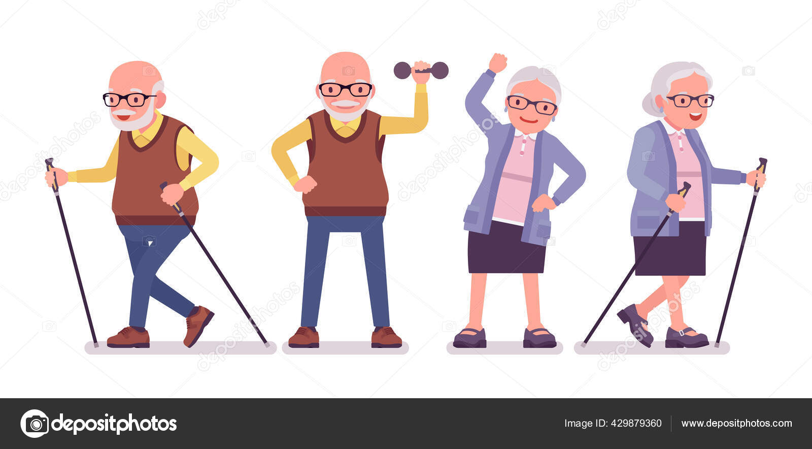 Alte Menschen, aktiver älterer Mann, Frau mit Nordic-Walking-Stöcken ...