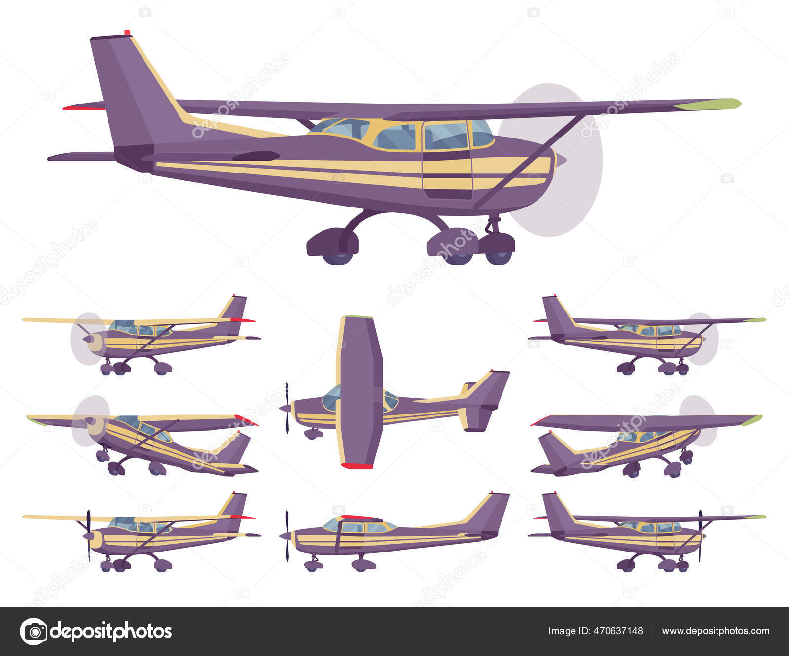 Light aircraft, stripe plane livery set Stock Vector Image by ©Andrew ...