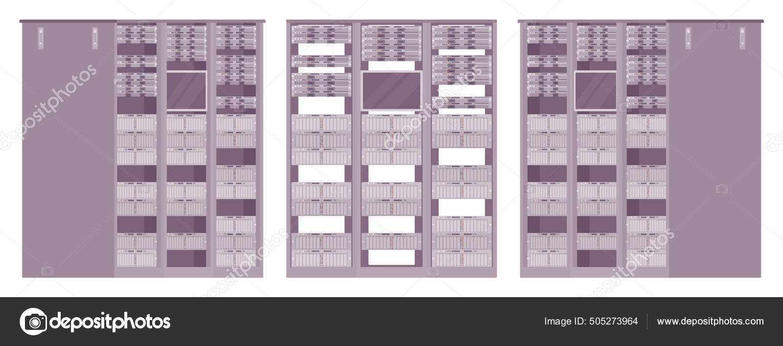 Server rack grey cabinet structure, technical IT equipment Stock Vector ...