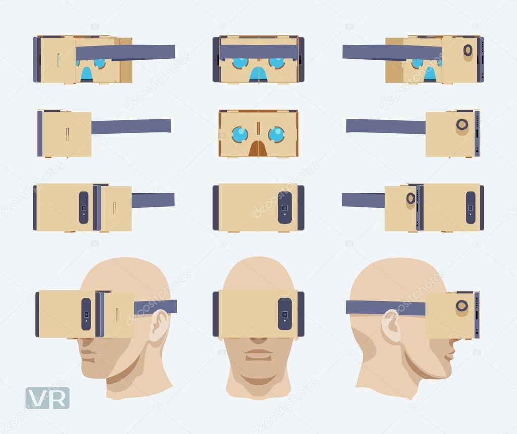 Cardboard virtual reality headset — Stock Vector © Andrew_Rybalko #68794695