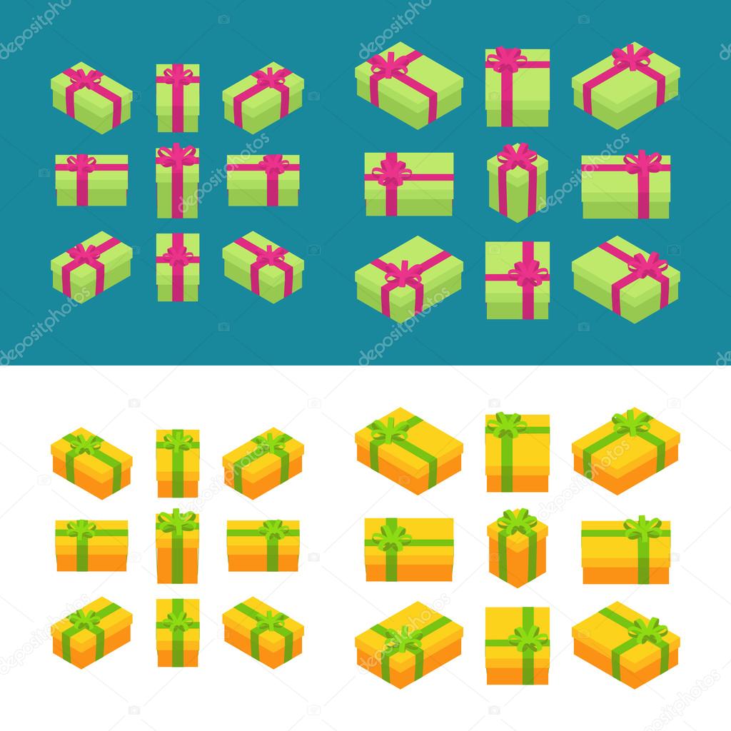Isometric colored gift boxes Stock Vector Image by ©Andrew_Rybalko ...
