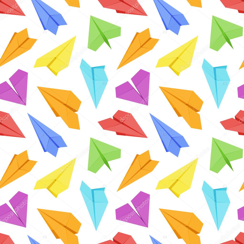 Seamless pattern with colored paper planes Stock Vector by ©Andrew ...