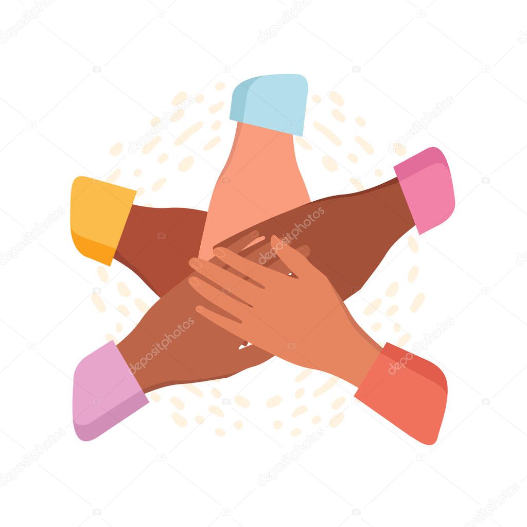 Vector plano ilustraci n de las manos de las personas multinacionales haciendo un gesto de ...