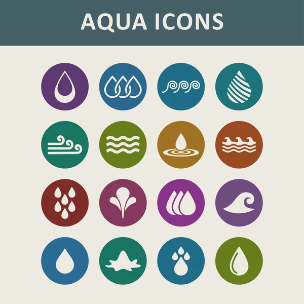 Set of flat design icons for water and nature — Stock Vector © Variant ...