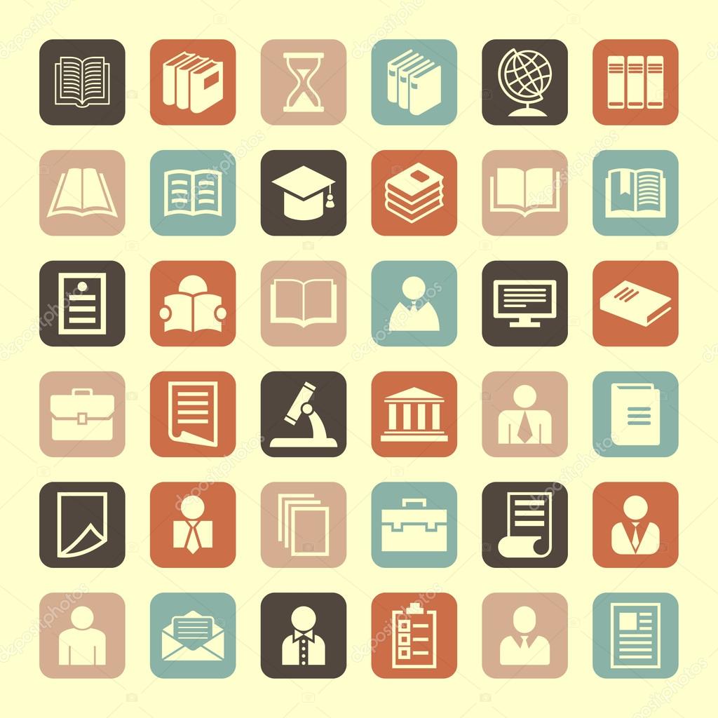 Education pictogram set — Stock Vector © Kurdanfell #73365401