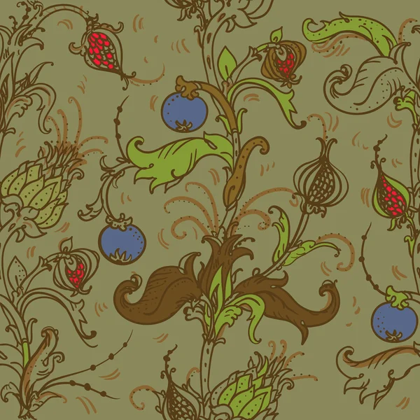 Medieval floral pattern — Stock Vector © mashabr #79059954